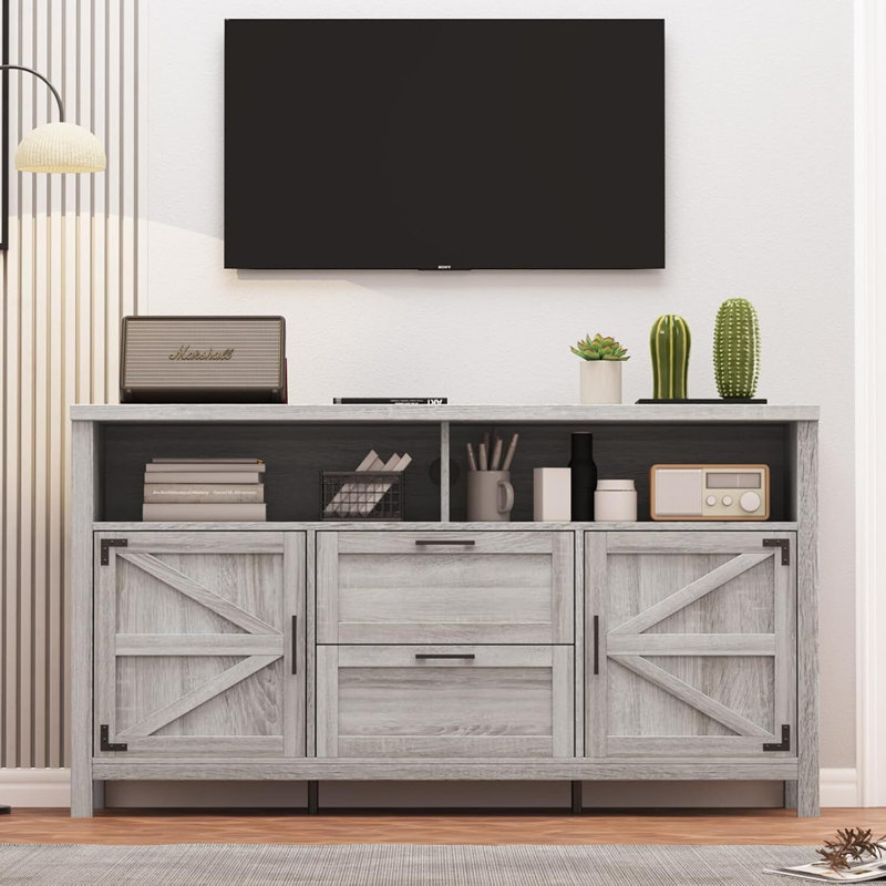Grey tv stand for 55 inch tv store